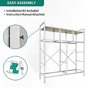 YITAHOME 9-Drawer Fabric Dresser, Furniture Storage Tower Cabinet, Organizer for Bedroom, Living Room, Hallway, Closet & Nursery, Sturdy Steel Frame, Wooden Top, Easy-to-Pull Fabric Bins(Light Grey)