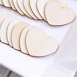 Kate Aspen Wooden Hearts for Guest Book (Set of 75) Wedding Guestbook Alternative Drop Box Hearts, Unfinished Wood Shapes for Crafts