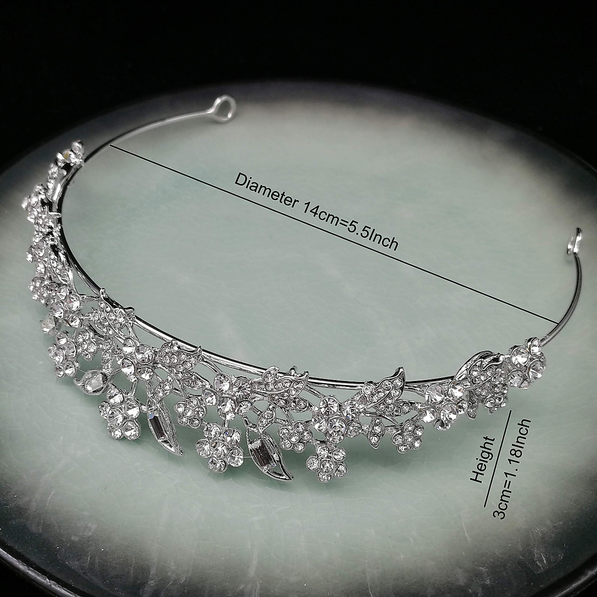 Rhinestone Crystal Tiaras and Crowns Headband For Women Birthday Pageant Wedding Prom Princess Crown (A-003 Silver)