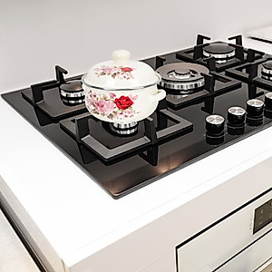 Cabilock Enamel Pot Retro Enamel Stockpot Cooking Pot Enamel Soup Pot Stew Pot Pasta Pot with Lid Milk Sauce Pot for Stew Sauce Reheat Food Induction Oven Gas Stovetops Stock Pot