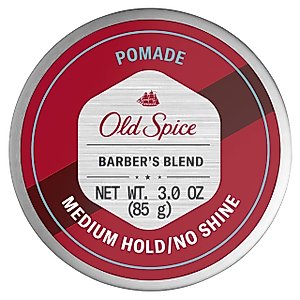 Old Spice Hair Styling Pomade for Men, Medium Hold/No Shine, Barber's Blend Infused with Aloe, 3 Ounce