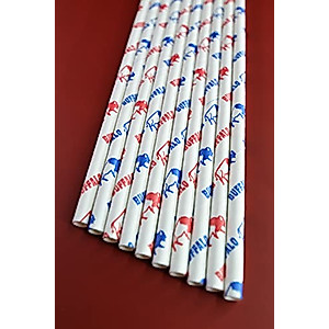 Roc Paper Straws Buffalo Sports Biodegradable Paper Straws 130 Count