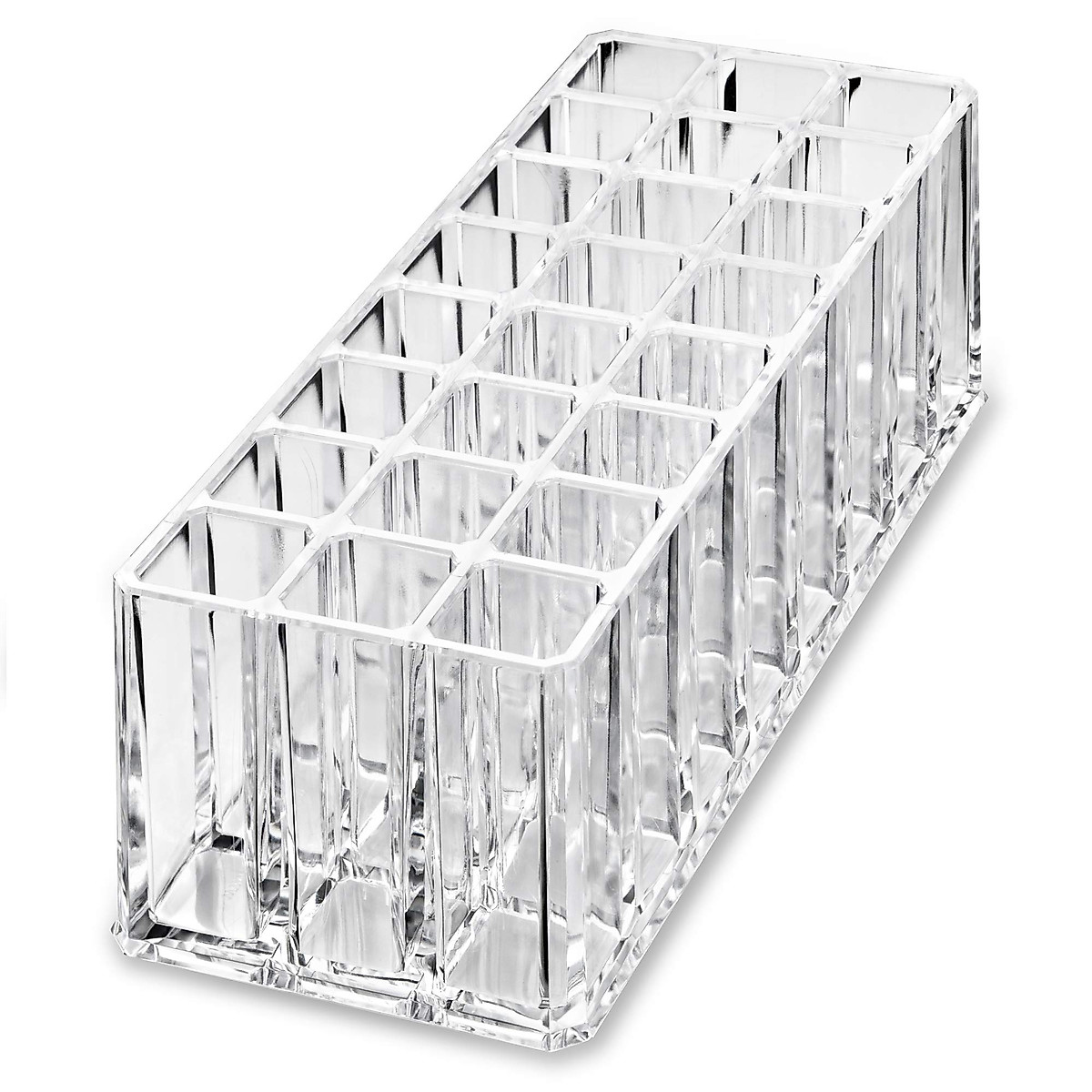 byAlegory Acrylic Makeup Beauty Brush Organizer | 24 Space Cosmetic Storage (CLEAR)