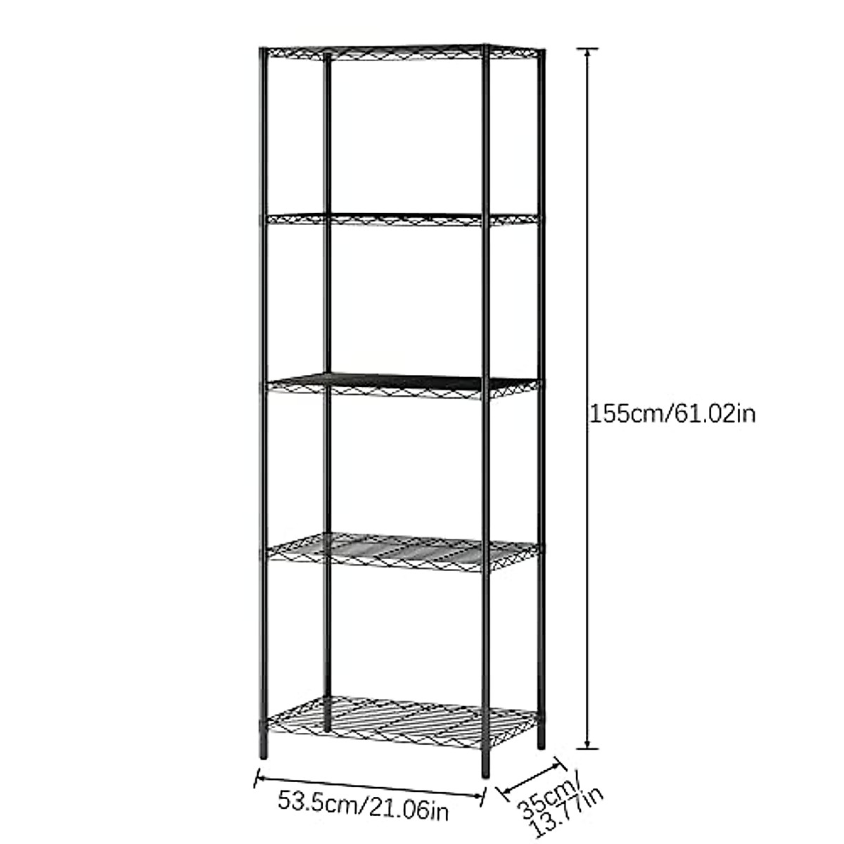Petiture Storage Shelves, 5 Tier Kitchen Shelving Unit, Wire Shelving Rack, Metal Kitchen Shelves, Pantry Rack for Kitchen, Storage Racks for Pantry, Pantry Organization and Storage Shelving