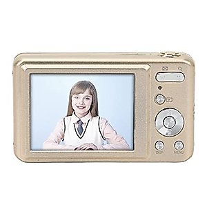 DAUERHAFT Children Digital Camera, 2.7in Camera Automatic Light Sensitivity Speed Self Timer Single Shot for Senior Citizen(Gold)