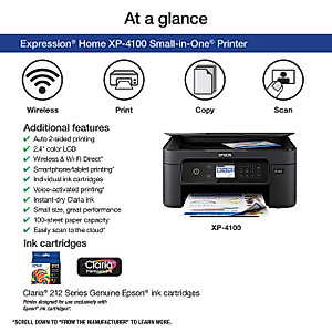 Epson Expression Home XP-4100 Wireless Color Printer with Scanner and Copier