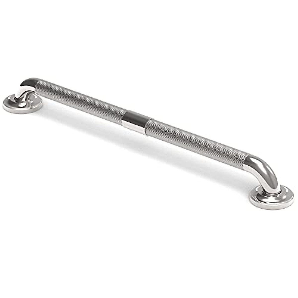 SAFETY+BEAUTY Decorative Stainless Steel Grab Bar with Knurled Anti-Skid Grip, ADA Compliant 500lbs Supporting, Chrome, 24in