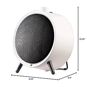 Honeywell HCE200W UberHeat Ceramic White Energy Efficient Space Saving Portable Heater with 2 Heat Settings & Adjustable Thermostat for Living Room, Bedroom, Office