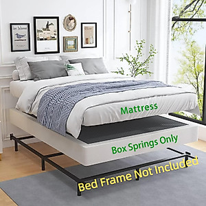 ALDRICH 7 Inch Heavy Duty Metal Box Spring Mattress Foundation 3000lbs Max Weight Capacity/Non-Slip/No Noise/Easy Assembly/Easy Clean Cover,Queen