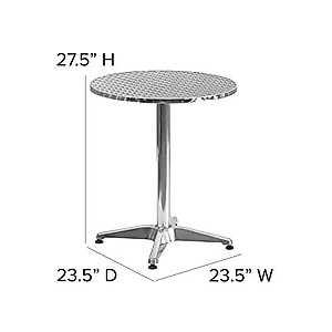 Flash Furniture 23.5'' Round Aluminum Indoor-Outdoor Table with Base