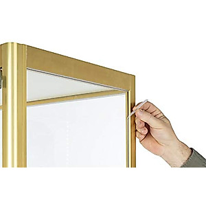 Displays2go Tempered Glass Curio Cabinet, Adjustable Shelves – Gold (DCKDMT16G)