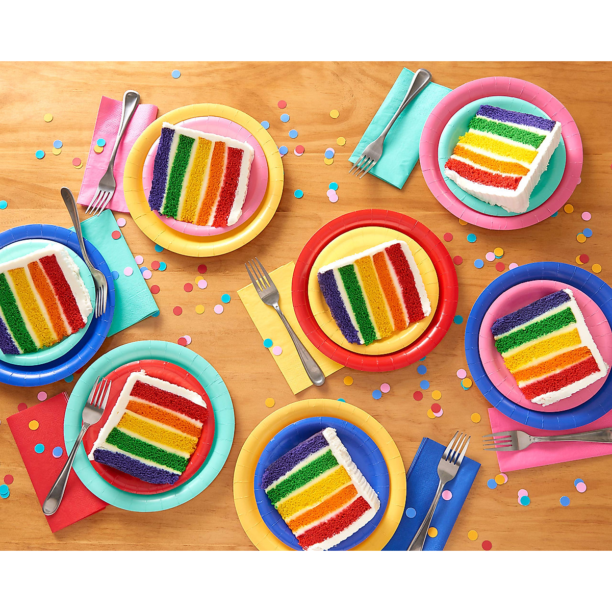 American Greetings Rainbow Party Supplies for Fathers Day, Graduation, Birthdays and All Occasions, Multicolor Lunch Napkins (50-Count)