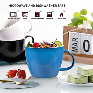 SELECTIONS OF PAN 30 Ounce Jumbo Soup Bowl Glossy Ceramic Mug with Handle for Soup, Coffee, Tea, Ice Cream, Fruit, Cereal, Milk, Mocha, Cocoa Aqua Blue 2X-Large (Pack of 1) MBB-MG13 0