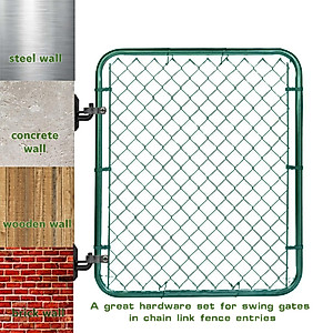 Black Wall Mount Gate Hinges, Farm Gate Hinge, Gate Hinges for Wooden Fences Heavy Duty, Gate Hinges for Metal Gates with 5/8" Male Hinge Pin, Set of 2.