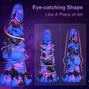 Huge Thick Big Monster Dildo, Silicone Fantasy Dragon Dildo with Suction Cup for Anal Prostate Massage, Large Knot Dildo Sex Toys for Women Men Pop, 8.7" Realistic Bad Boy