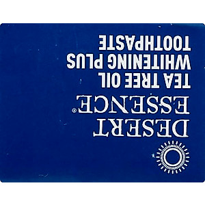 Desert Essence Natural Tea Tree Oil Whitening Plus Toothpaste - Cool Mint - 6.25 Oz - Antiseptic Tea Tree Oil - Zinc Citrate - Baking Soda - Freshens Breath - Reduced Plaque - Fluoride & Gluten Free