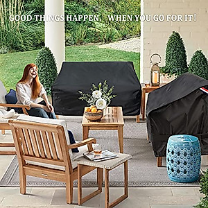 KylinLucky Outdoor Furniture Covers Waterproof, 3-Seater Patio Sofa Cover Fits up to 79W x 37D x 35H inches Black