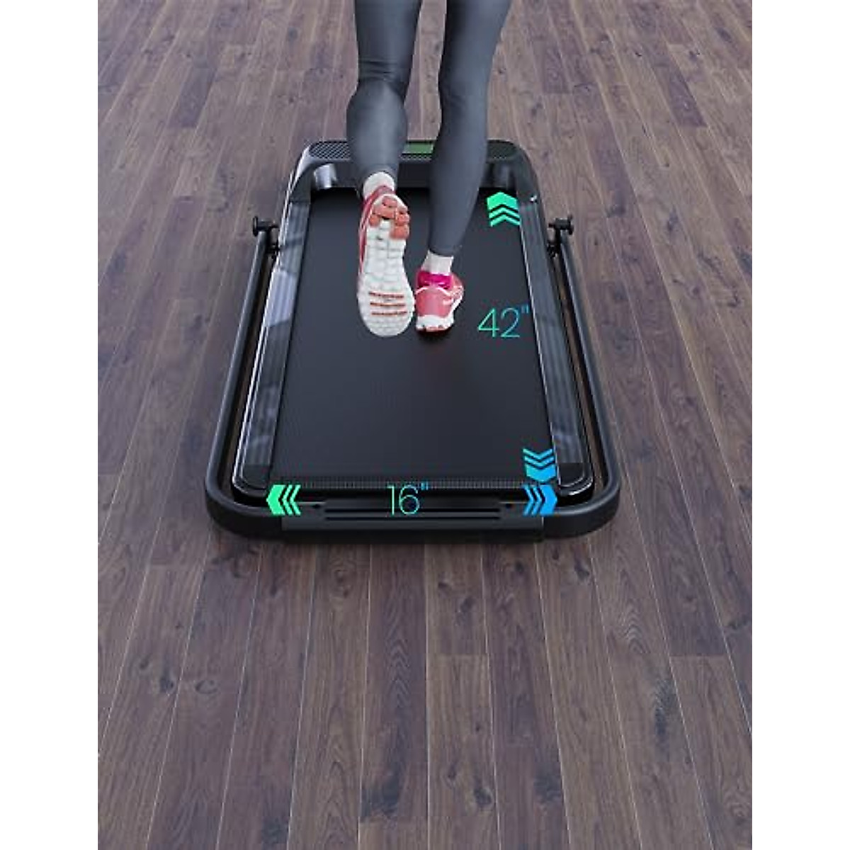 GARVEE 2-in-1 Treadmill, [2.25 HP] [0.6-6.2 MPH] for Running Walking, Folding Treadmill with Real-time Workout Data on LCD Display, Under Desk Treadmill for Apartment Office Home Workout- Black