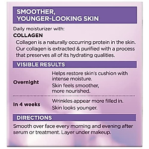 L'Oreal Paris Skincare Collagen Face Moisturizer, Day and Night Cream, Anti-Aging Face, Neck and Chest Cream to smooth skin and reduce wrinkles, 1.7 oz