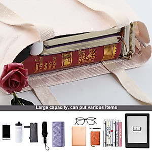 BWWKTOP Bookworm Crow Tote Bag Book Lovers Gift Crows Shoulder Bag Reusable Bag For Bookish Book Nerds (SixCrow TG)