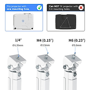 Suptek Extended Mini Projector Ceiling Mount Adjustable Wall Mount with Thread Adapters for Projector DVR Camera, Max 21inch (PR05MINI)