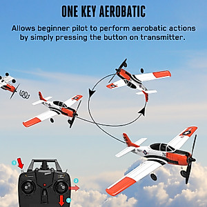 Volantex RC Airplane 2.4Ghz 4 Channel Remote Control,with Aileron T28 Trojan Parkflyer RC Aircraft Plane,Ready to Fly with Xpilot Stabilization System,Perfect for uitable for Kids and Beginners