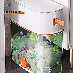 WAYUTO Automatic Packaging Trash Can Nordic Waste Basket Push Top Trash Can with Lid Modern Square Trash Bin for Kitchen Bathroom Living Room Trash Can