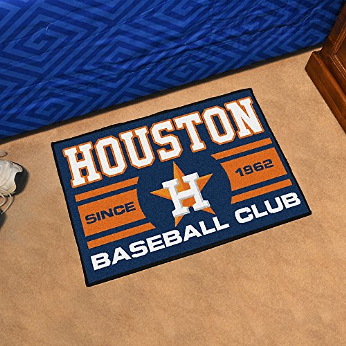 FANMATS 18469 Houston Astros Baseball Club Starter Rug, Team Color, 19" x 30"