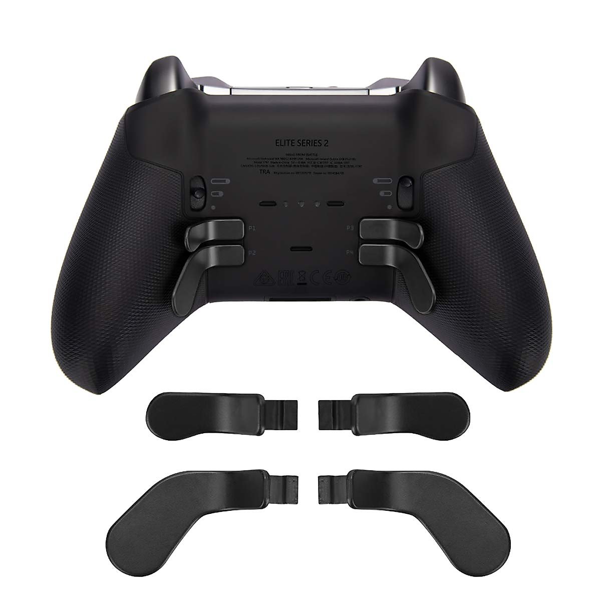 4 PCS Metal Paddles, Back Hair Trigger Locks Replacement Parts for Xbox One Elite Series 2 Controller/Elite Series 1 Controller/Elite 2 Core Controller(Black)