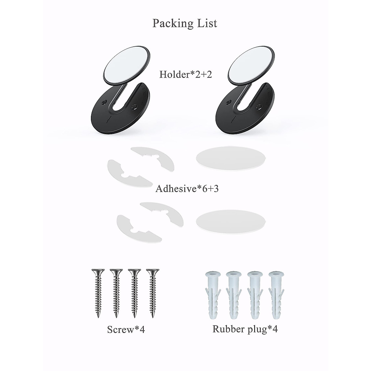 NOTMBESTM Universal Tablet Wall Mount Adjustable 90 Degrees Rotating Tablet Holder Fit for ipad/Kindle/e-Reader and More(2Pack)(Black)