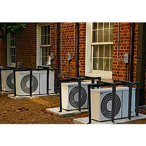 Nuwovwo AC Security Cage, Adjustable Height and Width, Steel Air Conditioner Cage for Round or Square Shape incl. Anti-Theft Screws (Reinforced Version)