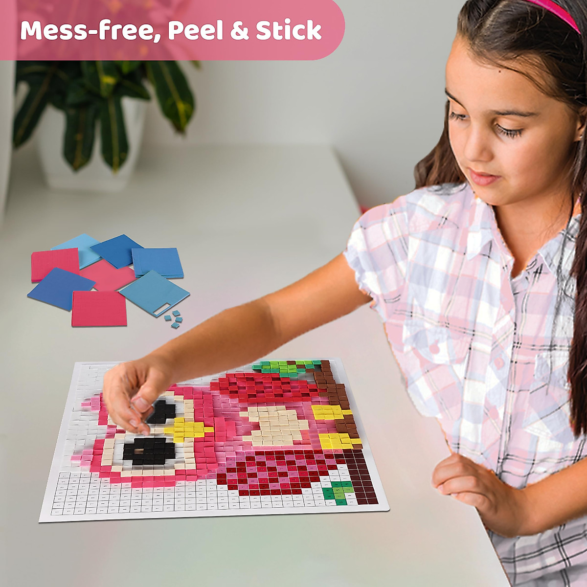 STICK 'N' STACK Mosaic Arts and Crafts for Kids and Adults with 3D Foam Stickers, Owl Design, Mess-Free Kids Craft Kit for Striking 3D Art, Makes Unique Owl Gifts for Girls and Boys Ages 10+