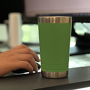 LaserGram 16oz Vacuum Insulated Pint Tumbler, Boat Anchor, Personalized Engraving Included (Camo Green)