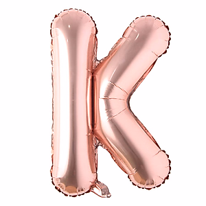 40 inch Letter Rose Gold Alphabet Number Balloon Foil Mylar Party Wedding Bachelorette Birthday Bridal Shower Graduation Anniversary Celebration Decoration fly with helium (40 INCH Rose Gold K)