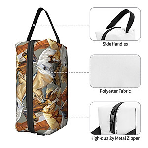 Women Lightweight Makeup Bag Pouch Compatible with Cool Realistic Wild Horses Toiletry Bag, Funny Travel Cosmetic Bag Portable Bag with Zip for Office College