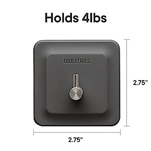 Tooletries - The Arnold Bathroom & Storage Hook - Silicone Toiletry Organizer, Shower & Bathroom Accessory - Features Silicone-Grip Technology, Removable & Reusable - Charcoal