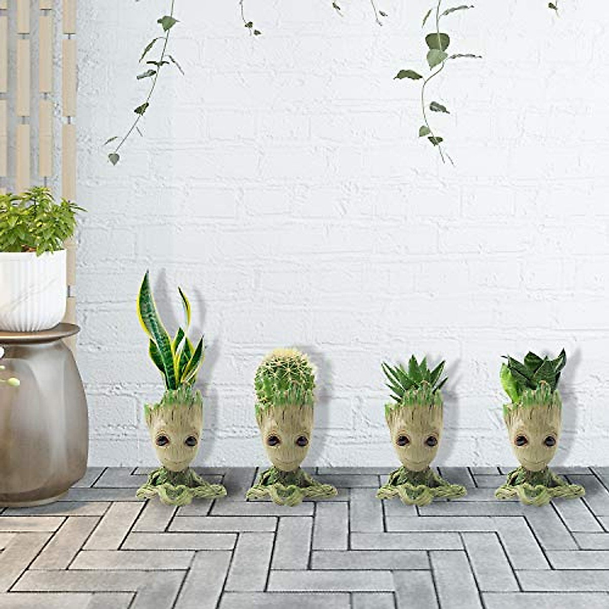 Arbusb Succulent Planter Pen Cup TreeMan for Birthday Gift,Pen Holder Pot Cute Green Plants Flower Pot,Best Festive Gift for Kids Girls,Boys,Women 5.63x3.15inch Indoor Outdoor(Express Love)