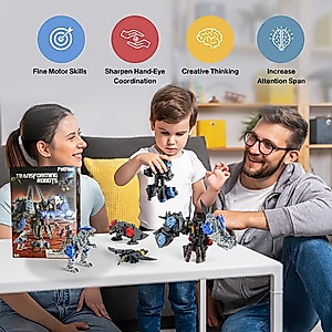 11 Shapes Dinosaur Transforming Robot Toys for Kids 6+, 4 Packs STEM Transformed Action Figure, 4-in-1 DinoRobot Alloy Model Toys, Birthday Gifts for Boys Girls Age 6 7 8 9 10+ Year Old