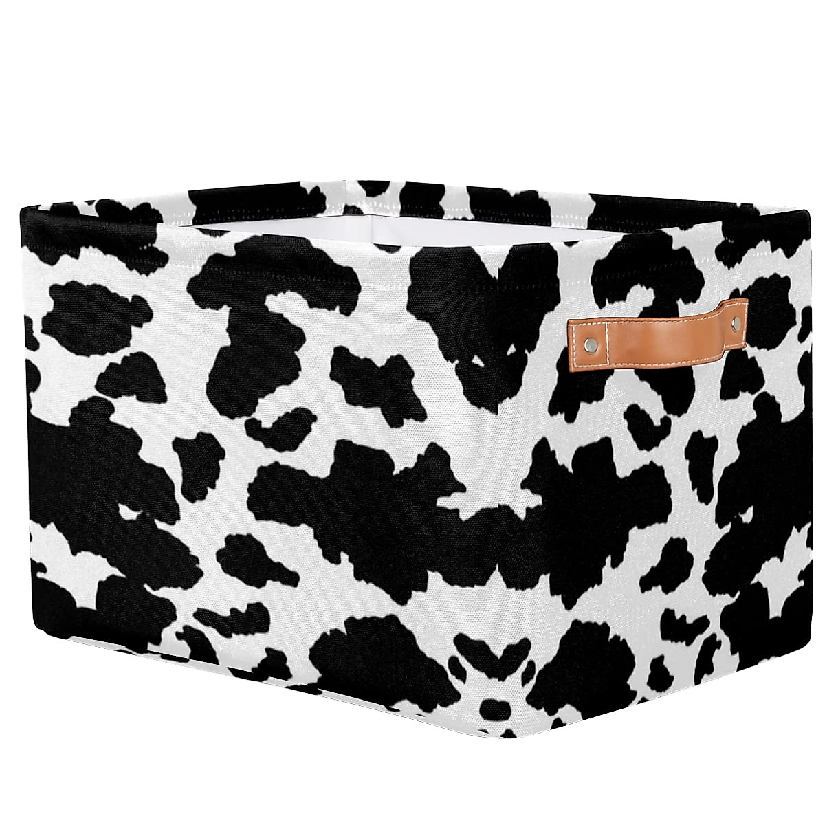 Cube Storage Bins Cow Print Storage Basket Fabric Rectangle Storage Bins Collapsible Nursery Storage Bin Organizer Basket Storage Box for Shelves, Closet