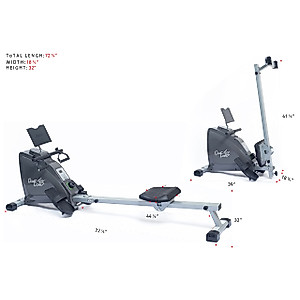 Quicker Land & Fitness Magnetic Rowing Machine/LCD Monitor & Tablet Holder, Max Weight 360 lbs, Dual Handle Cycle Design,Release Your Wrist