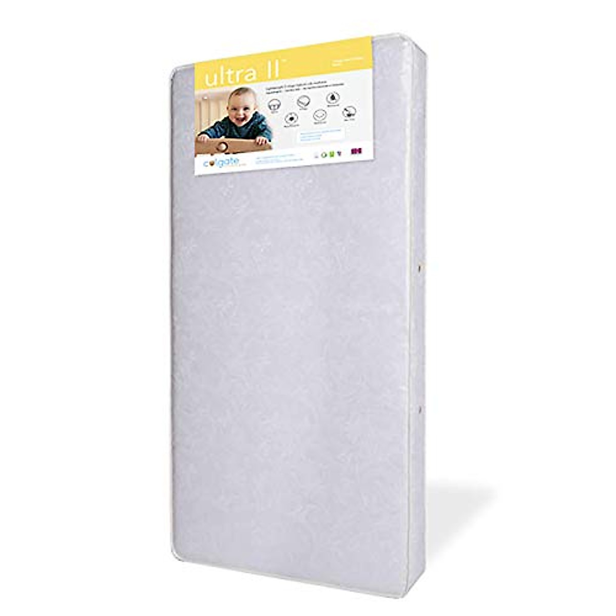 Colgate Mattress Ultra II - Orthopedic-Style Crib Mattress Featuring Multiple Side Vents for Breathability and Freshness with Springs and Waterproof Cover