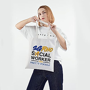 PWHAOO SGRHO Social Worker 1922 Pretty Poodle Shopping Bag SGRHO Sorority Sister Tote Bag (SGRHO Social Worker TB)