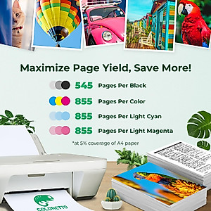 COLORETTO Remanufactured Ink Cartridge Replacement for Epson 98 T098 Used for Epson Artisan 730 810 835 710 Printer 6 Packs (1 Black 1 Cyan 1 Magenta 1 Yellow1 Light Cyan,1 Light Magenta) Combo Pack