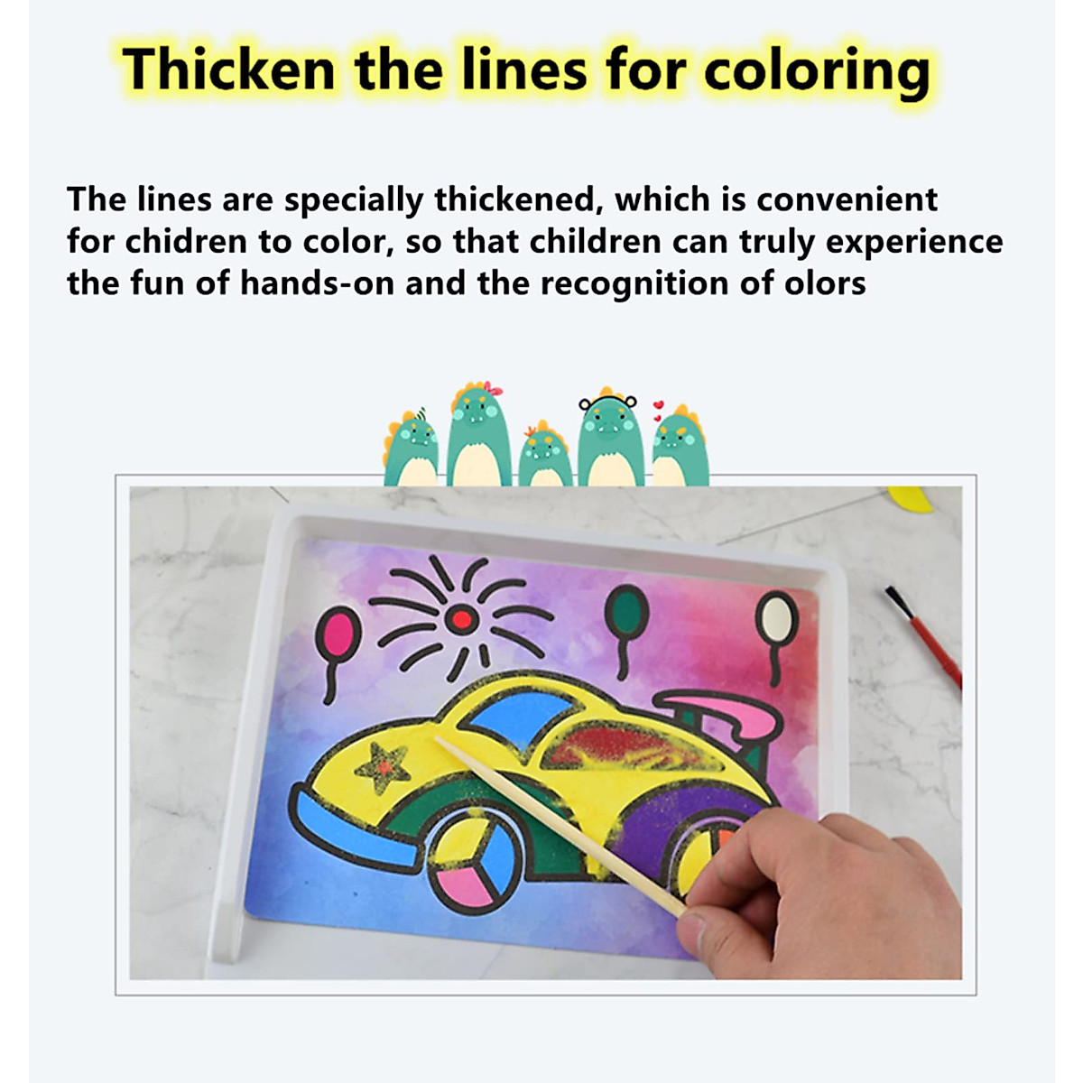 ANXUS Sand Painting Kit for Kids, Complete Sand Painting Tool, 12 Colored Sand Paintings with 24 Sand Paintings, Brush, Wooden Pen, Sand Table, DIY Sand Art. Children's Favorite Gifts