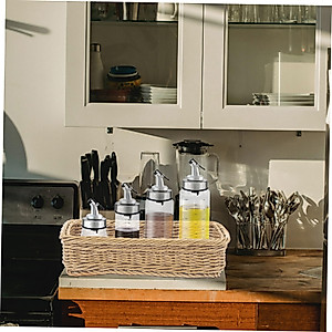 Rattan Storage Basket, Kitchen Utensil Holder Woven Rectangular Storage Baskets Rattan Flatware Tray Cutlery Holders Tableware Storage Box 26X9X8CM