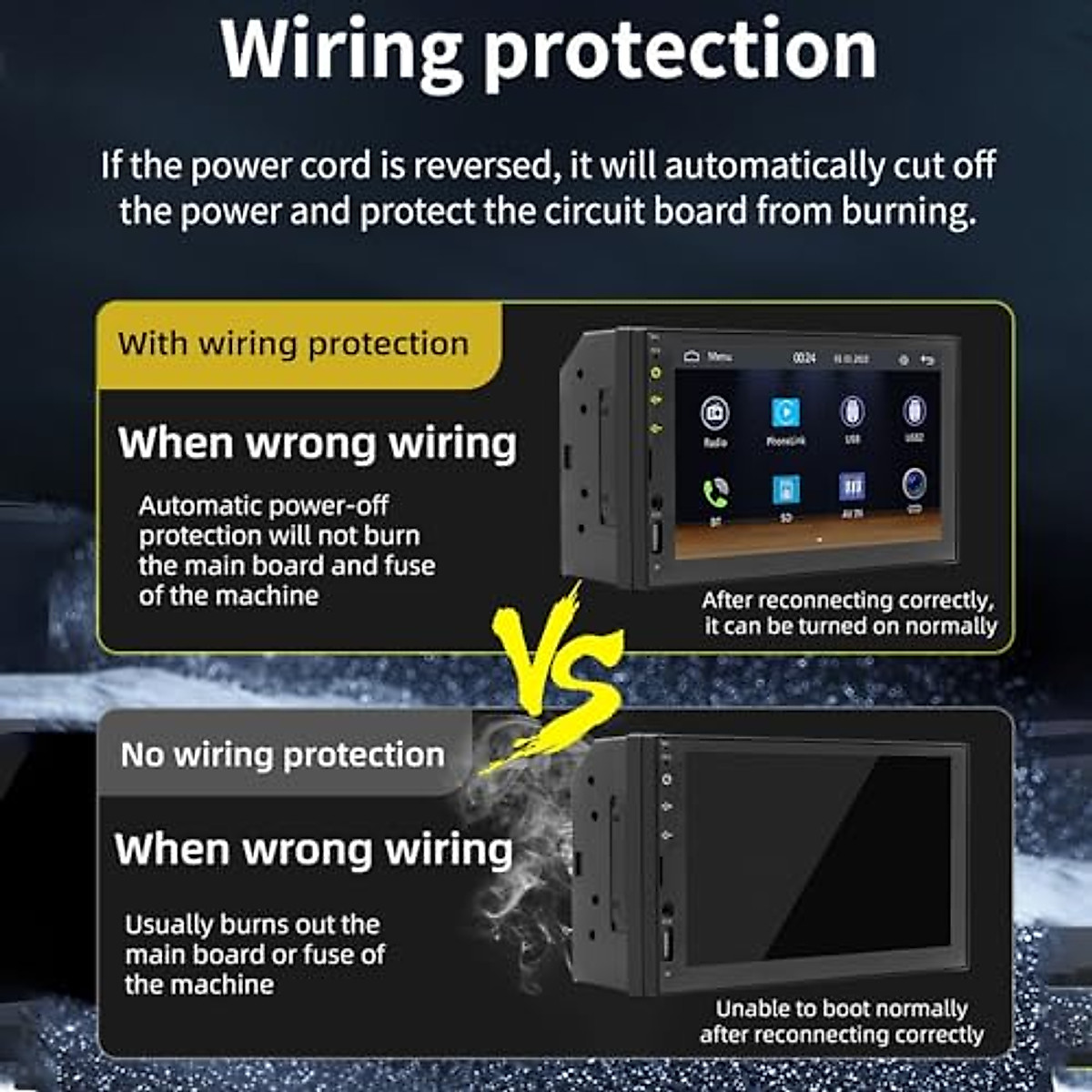 Car MP5 Player, 7in HD Touch Screen Car Radio Receiver Double Din for Android