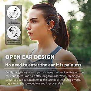 Aocuxze Air Conduction Headphones Wireless with Mic, Open Ear Bluetooth Headphones Sport Earbuds up to 8 Hours Playtime for Running Cycling Workout Driving
