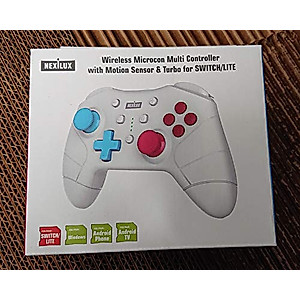 NEXiLUX Wireless Pro Mini Controller Compatible with Nintendo Switch (Motion Sensor & Turbo Enhanced), PC, Android Phone and Android TV - Light Gray (NXL-95227)