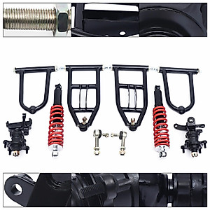 Omosiroi Front Suspension Shock Kit Upper/Lower Swing Arm For ATV/Go Kart/Quad Bike/Buggy(USA Stock) (340mm)