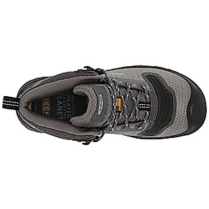 KEEN Women's Durand Evo Mid Height Waterproof Backpacking Hiking Boot, Steel Grey/Cloud Blue, 7